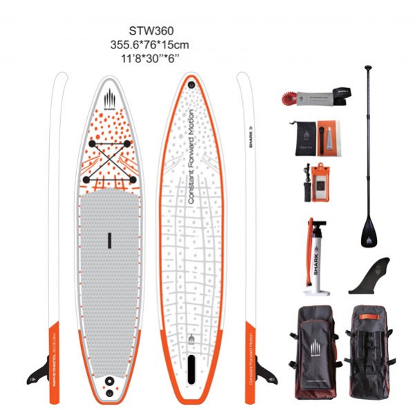 SHARK SUP DESKA TOURING 11.8X30X6 - KOMPLET Z DELNO KARBONSKIM VESLOM